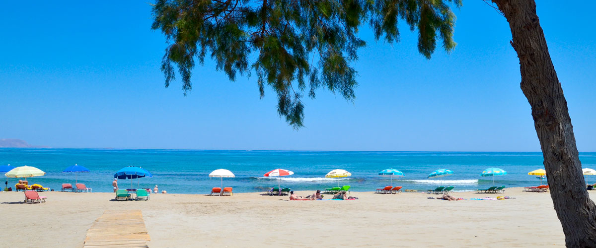 Anissaras beach, 24 km east of Heraklion, west of Chersonissos in Crete