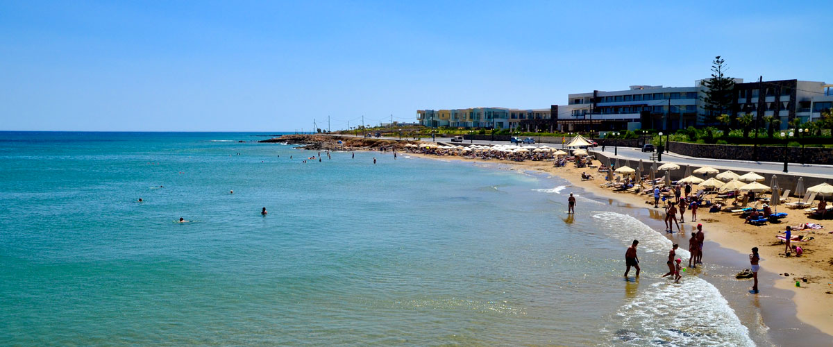 Gouves Beach, near Heraklion, in Hersonissos Municipality