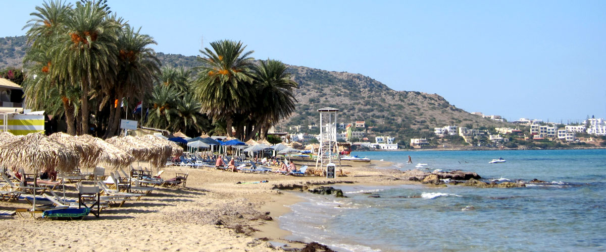 Stalida beach near Malia, in Chersonissos Municipality